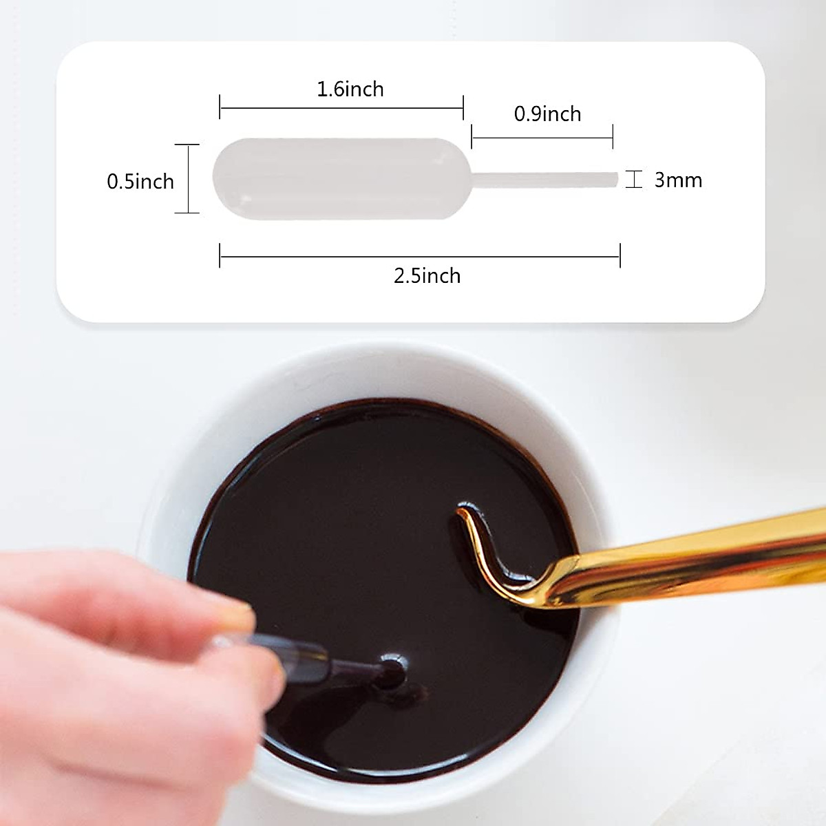 Disposable Plastic Transfer Cupcake Pipettes - 50pcs 4ml Mini Squeeze Dropper Flavor Liquid Injector Short Stem Suitable for Dessert Chocolate Jam Ice Cream Strawberries Waffles Birthday Party Holiday