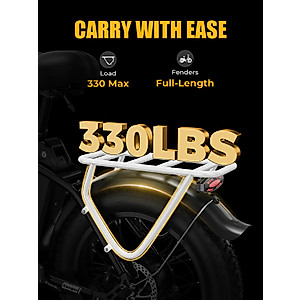 Heybike Ranger Electric Bike for Adults, Peak 1400W Upgraded Motor Ebike, 28MPH [20" Fat Tire All-Terrain] 600Wh Removable Battery Folding Step-Thru Moped E Bike with Front Suspension