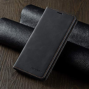 EYZUTAK Premium PU Leather Flip Folio Case for Samsung Galaxy S8, Protective Case with Kickstand Card Slot Magnetic Closure Shockproof Wallet Cover for Samsung Galaxy S8 - Black
