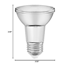 Sylvania LED TruWave Natural Series PAR20 Light Bulb, 50W Equivalent, Efficient 6W, Medium Base, Dimmable, 5000K, Daylight - 1 Pack (40921) White