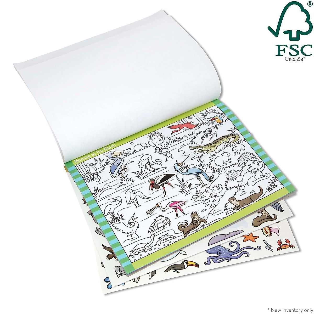 Melissa & Doug Seek and Find Sticker Pad, Animals (300+ Stickers, 14 Scenes to Color) - FSC Certified