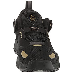 adidas D.O.N. Issue 3 Basketball Shoe, Black/Gold Metallic/Grey, 6 US Unisex Big Kid