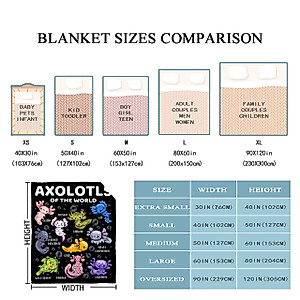 Axolotl Blanket - Cute Axolotl Plush Gifts for Girls Boys Kids Axolotl Lovers - Cartoon Axolotls of The World Fleece Soft Cozy Throw Sheet 50" X 40" Lovely Decor for Couch Sofa Birthday Decorations