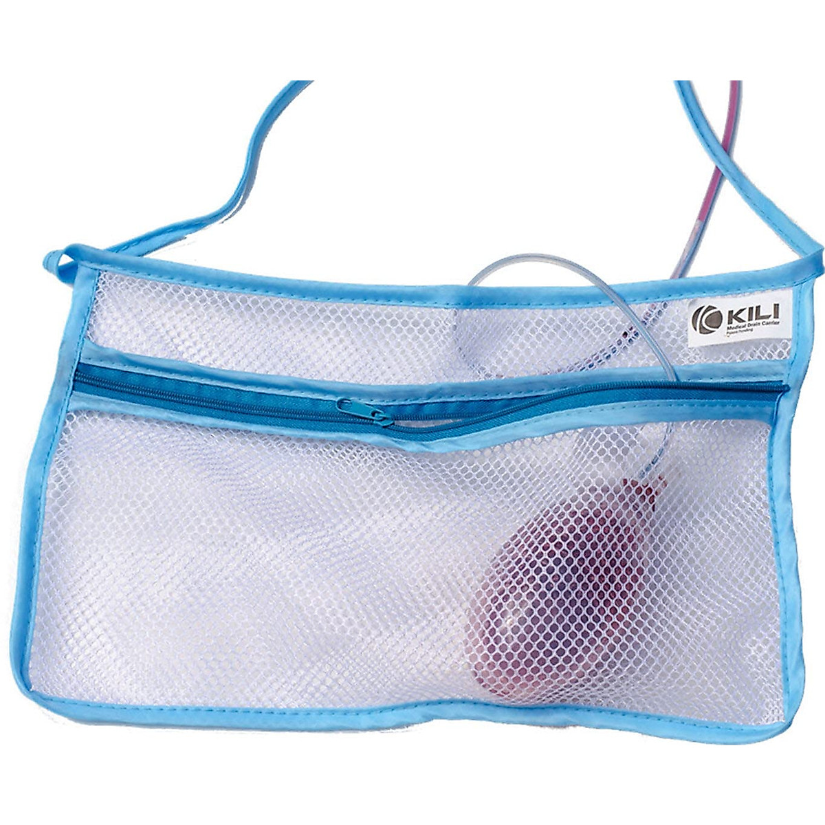 KILI Medical Drain Carrier Pouch - Post Surgery Mesh Drain Holder for Shower or Bath - For Any Surgery That Requires a Drain such as Mastectomy, Augmetation, Ostomy, Tummy Tuck