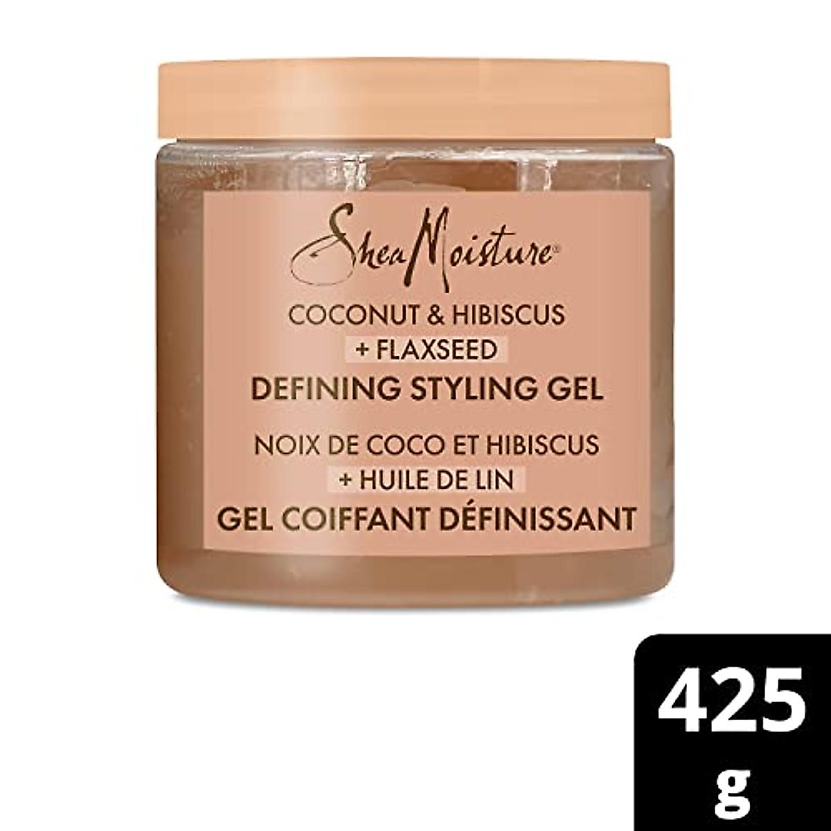 SheaMoisture Defining Styling Gel For Thick, Curly Hair Coconut and Hibiscus Paraben-Free Frizz Control Styling Gel 15 oz