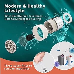 CECEFIN 1080° Swivel Faucet-Extender Sink-Aerator - 2 Mode Splash Water Filter Extension, Kitchen Bathroom 360° Rotatable Spray Attachment, Multifunctional Universal Robotic Arm -Wash Hand/Hair/Face