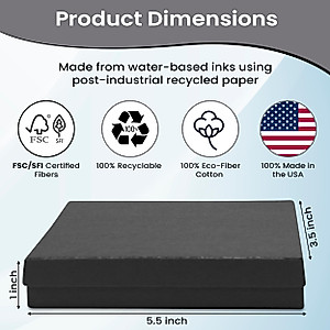 Novel Box 10 Pack Black Jewelry Gift Box 5.5x3.5x1in with Cotton Filled | Cardboard Jewelry Box | Gift Boxes with Lids Made in USA | Boxes for Bracelet Necklace Ring Earrings
