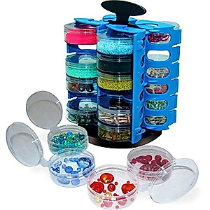 TIDY CRAFTS QUAD STOW N GO BLUE BEAD, JEWELRY, NOTIONS AND CRAFTS ORGANIZER