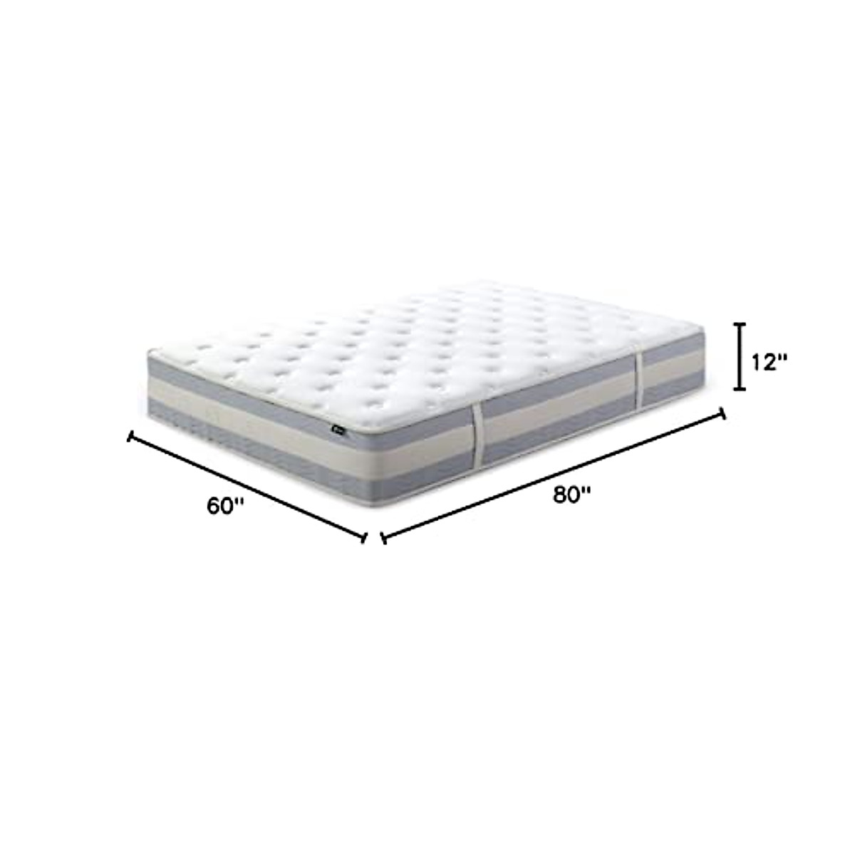 ZINUS 12 Inch Green Tea Cooling Gel Memory Foam Hybrid Mattress / Pocket Innersprings for Motion Isolation / Edge Support, Queen, White