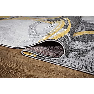 Rugshop Evora Contemporary Modern Circles Area Rug 7'10" x 10' Yellow