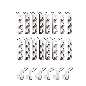 Clothes Hanger Connector Hooks， Multi-Layer Clothes Hanger Connector Hooks, Plastic Multi-Level Cascading Hanger Hooks for Huggable Hangers, Heavy Duty Space Saving for Closet Organizer（16+6pacs）