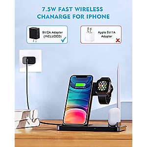 Wireless Charging Station - 4 in 1 Wireless Charger Charging Stand Compatible with iPhone 14 Plus Pro max 13 Pro max 12 Pro max SE 11pro X XR Xs Max 8 Plus - Apple Watch Series AirPods 1 2 3 Pro
