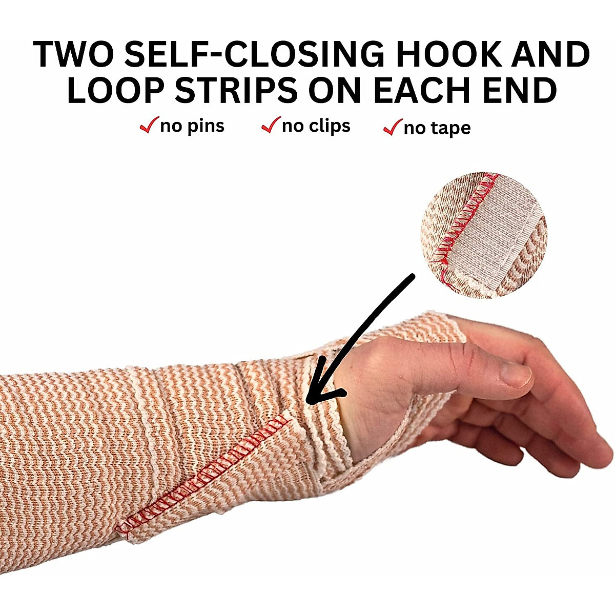 Elastic Bandage Wrap with Self-Closure [Pack of 3] Comfort Athletic Compression Roll, 5 Yards Stretched for Customized Compression on Knee, Ankle, Wrist - Plus a Vakly First Aid Kit Guide (3 INCH)