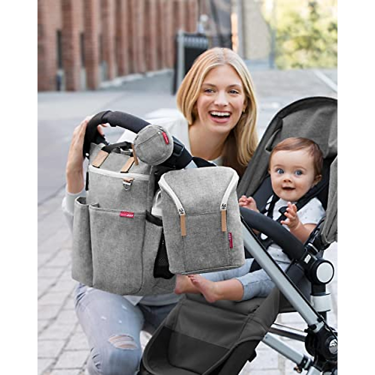 Skip Hop Baby Bottle Bag, Grab & Go, Grey Melange