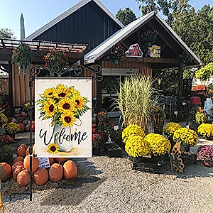 Garden Flag Pole Stand Holders, BONWIN Thickened Flagpole Stands for Garden Yard Lawn Flags, Powder Coated Weather-Proof Paint Metal with Spring Stoppers & Anti-Wind Clip, 36.34" H x 16.02" W (2 PACK)