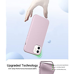 LEOMARON Compatible with iPhone 12 and iPhone 12 Pro Case 6.1 inch, Liquid Silicone Full Body Protection Cover Case with Soft Microfiber Cloth Lining for iPhone 12 and iPhone 12 Pro 2020, Lavender
