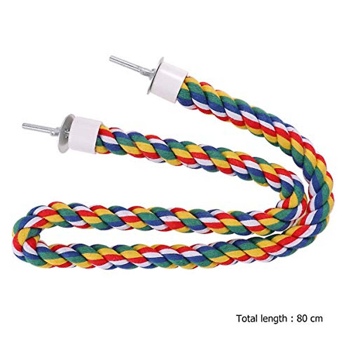 Hemobllo Bird Rope Perch, Colorful Parrot Cotton Rope Bird Perch Stand Climbing Rope Bird Toys Rope Perch Pet Bird Parrot Chewing Toy for Parrots Cockatiels Parakeets Budgie Cages