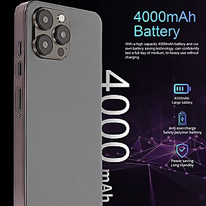 Zunate I14 Pro Max 4G Unlocked Smartphone, 6.7 Inch Large Screen, 4GB RAM 128GB ROM, Facial Unlocking Mobile Phone for Android 11, Dual 2 MP 8 MP Camera, Dual SIM Slot