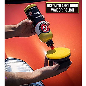 Adam's Yellow Hex Grip Car Wax Foam Applicator - Car Detailing Tool for Waxing Kit Glaze Sealant Liquid Paste Wax Ceramic Coating | Paint & Auto Part Accessories | Car Wash Kit Cleaning Supplies