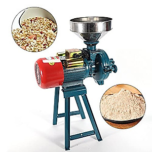 Electric Mill Grain Grinder, 110V 2200W Corn Rice Wheat Sorghum Grinder Machine, Electric Feed Mill Dry Cereals Grinder Machine With Funnel, Commercial Wheat Feed/Flour Dry Cereal Machine