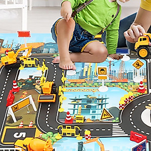 Gaweb Kids Game Play Mat Urban Construction Road Traffic Map Play Mat Rug 32X22 Inch Playmat Carpet for Children's Bedroom A 1