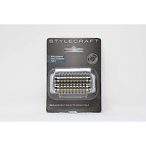 StyleCraft Replacement Gold Titanium Foil Shaver Head fits StyleCraft Absolute Zero Shaver, Black