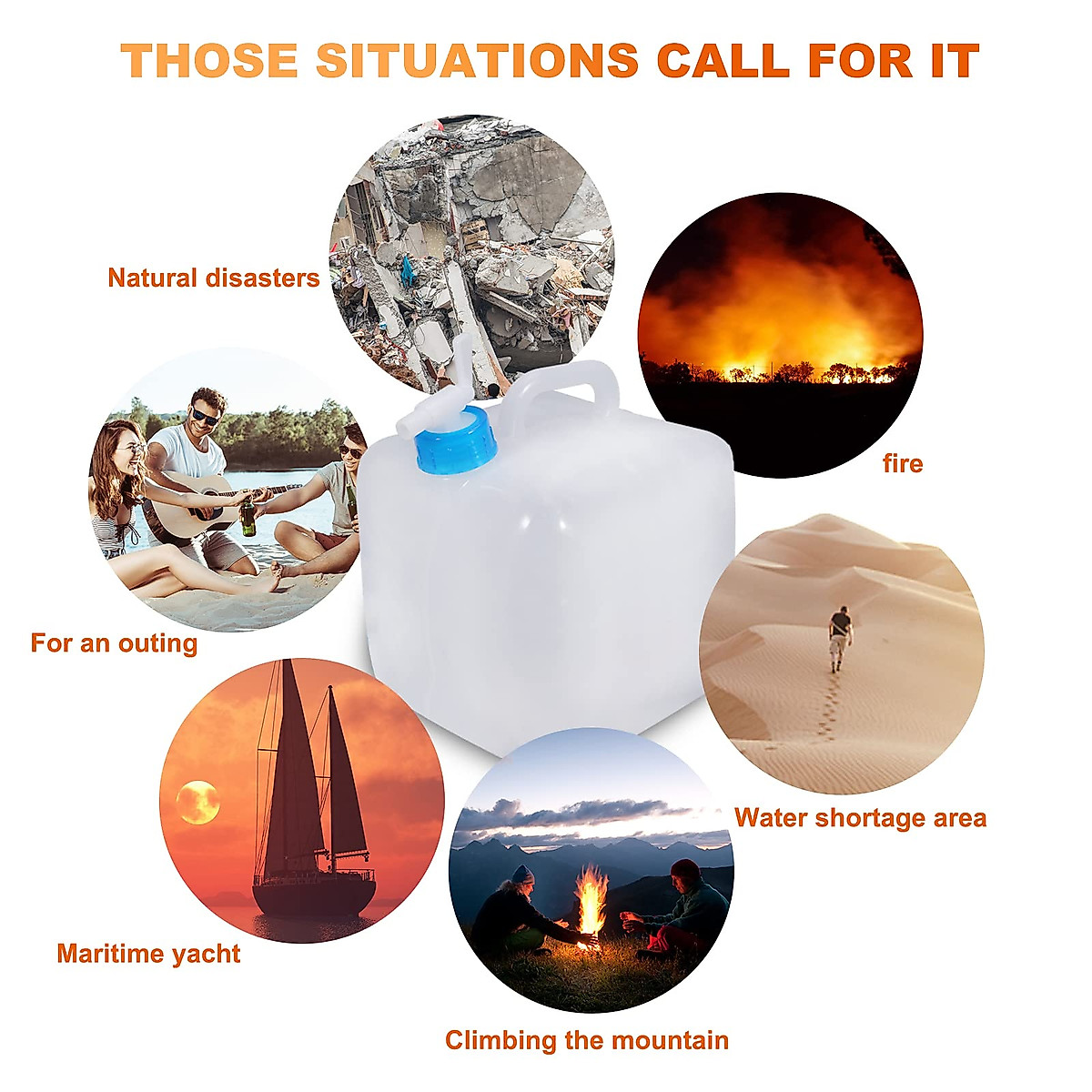 BEWBBAT 2 Pack 5.3 Gallon Collapsible Water Container with Spigot, Portable Foldable Water Container, Camping Water Storage Jug Tank for Outdoor Sports Camping Hiking Emergency