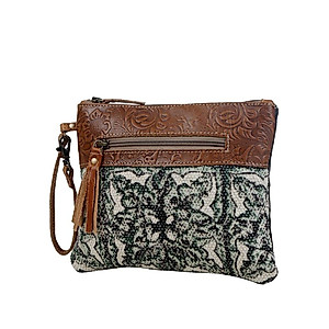 Myra Bag Hope Pouch Upcycled Cotton & Leather S-2914