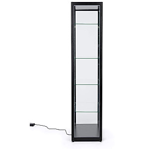 Displays2go 2 Foot Wide Display Cases with Corner Lighting – Black (DCKDMT24B)