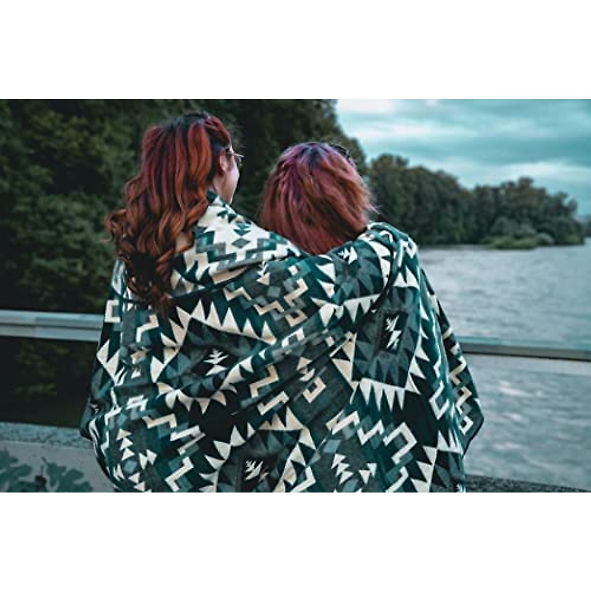 QISU Wool Blanket Throw | Large, Beautiful, Warm, Variegated, Handmade in Ecuador by Local Artisans |94″ x 78″| Ultra-Soft, Hypoallergenic & Breathable | Non-Itchy or Scratchy Fabric (Shamrock Star)