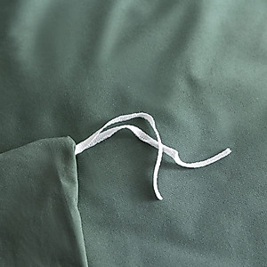 TazmKezm Green Duvet Cover 100% Washed Cotton Duvet Cover Set, 3 PCs Breathable Soft Bedding Set Linen Textured. Solid Color Pattern Duvet Cover King Size (No Comforter)