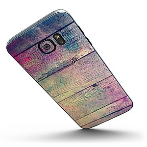 Design Skinz Design Skinz Pink & Blue Grunge Wood Planks Full-Body Wrap Decal Skin-Kit for The Galaxy S7
