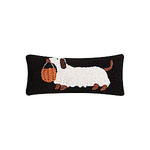 Peking Handicraft 31TG833C05OB Halloween Dachshund Hook Pillow, 12-inch Length