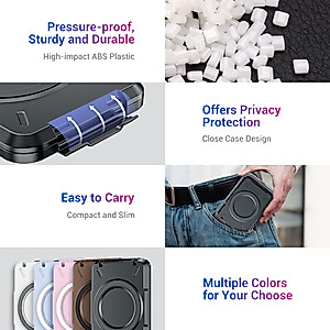 2-in-1 Mag Safe Wallet Stand, RFID Blocking Slim Hardshell 4 Credit Card & Money Pocket Magnets Magnetic Stand Wallet for Apple iPhone 15 14 13 12 Plus Max & MagSafe Case (Not for 13/12 Mini)