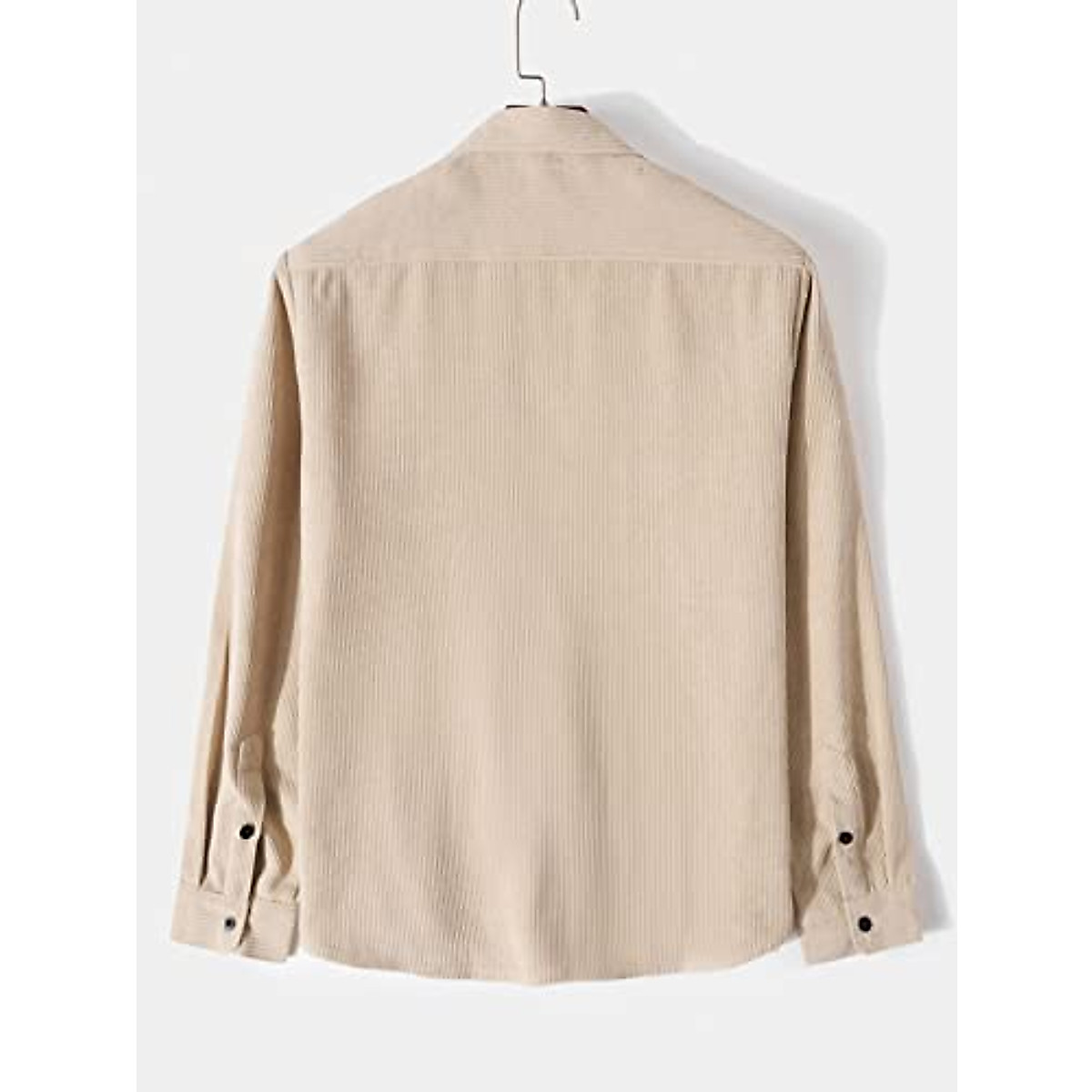 ZAFUL Pocket Patch Solid Color Corduroy Shirt Coffee M
