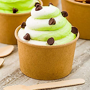 Restaurantware 200-CT Disposable Kraft 3-OZ Ice Cream Cups - Coppetta Small Hot & Cold To Go Cups: Perfect for Cafes - Eco-Friendly Recyclable Paper Cup - Wholesale Takeout Food Container