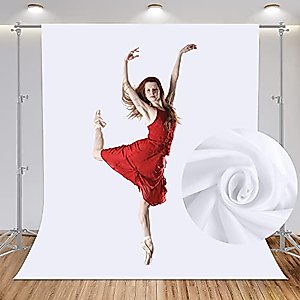 5x7 FT White Backdrop Background for Photography, High Density White Screen for Photoshoot, Photo Booth Backdrop for Video Studio Record Portrait Headshots Background Parties Backdrop, with Rod Pocket