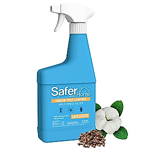 Safer Brand Safer Home SH110 Indoor Ant, Fly, Roach, Spider, Silverfish & Flea Killer Ready-to-Use Spray – Made with Natural Oils – 24 fl oz, Blue