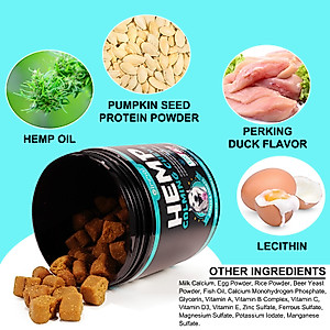 Oimmal Hemp Calming Chews for Dogs, Dog Anxiety Relief Calming Treats, Dog Calming Treats for Separation, Barking, Stress Relief, Thunderstorms, Calming Dog Treats Calming Aid (Duck 150chews)