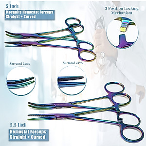 A2ZScilab-Dissection Kit -Multi Rainbow Color 23 Pcs Advanced Lab Dissection Kit- for Anatomy & Biology Students, Lab, Veterinary, Botany-12 Stainless Steel Instruments + Bonus Scalpel Handle & Blades
