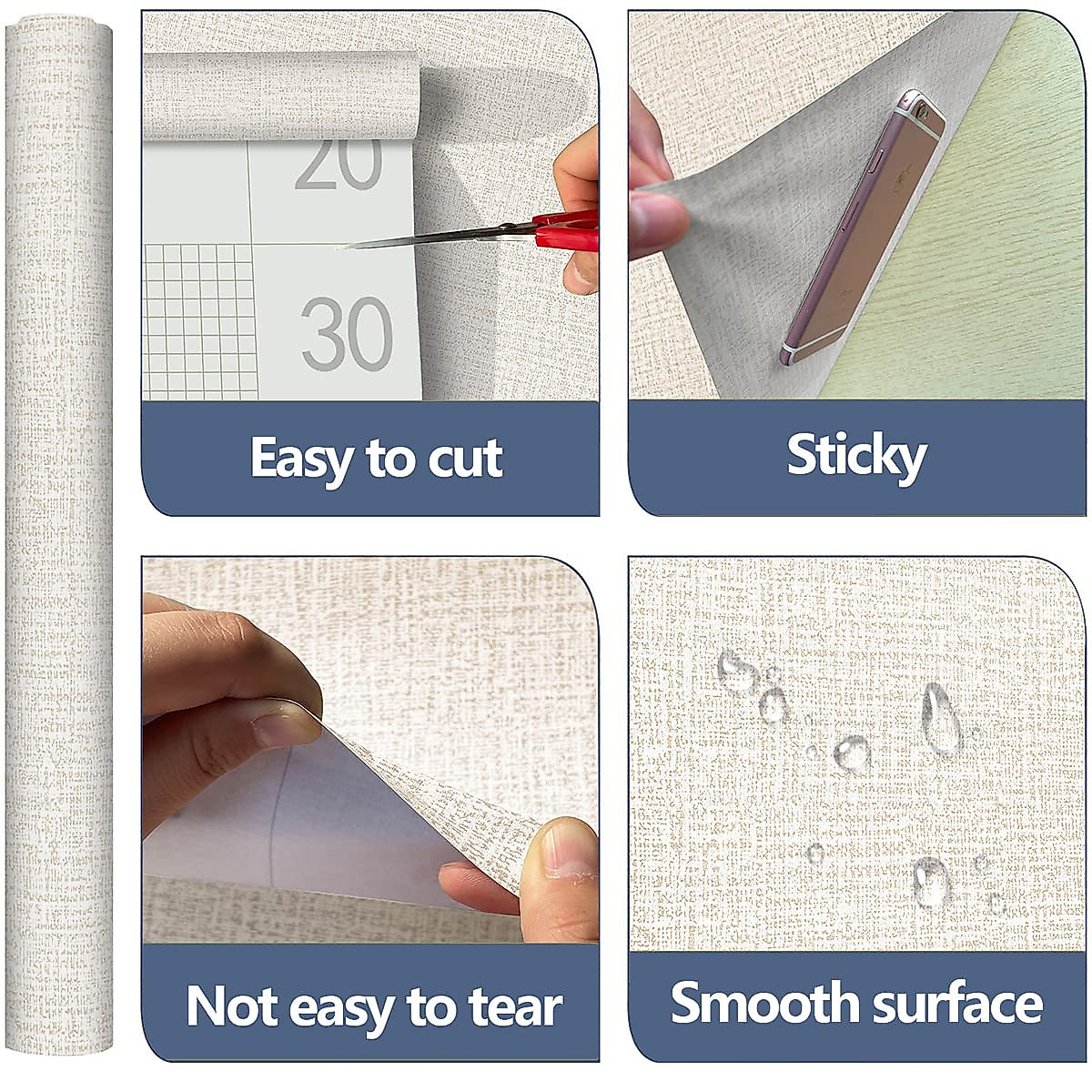 Beige Wallpaper Grasscloth Peel and Stick Wallpaper Contact Paper for Walls 17.7inx118.1in Textured Wall Paper Vinyl Grasscloth Wallpaper Contact Paper Peel and Stick Beige Self Adhesive Wallpaper