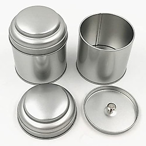 Lawei 6 Pack Tea Tins Canister with Airtight Double Lids, 8 OZ Round Tin Can Box, Small Kitchen Canisters Containers for Storage Tea, Coffee, Sugar, Loose Leaf, Candy, Herbs and Spices, Silver