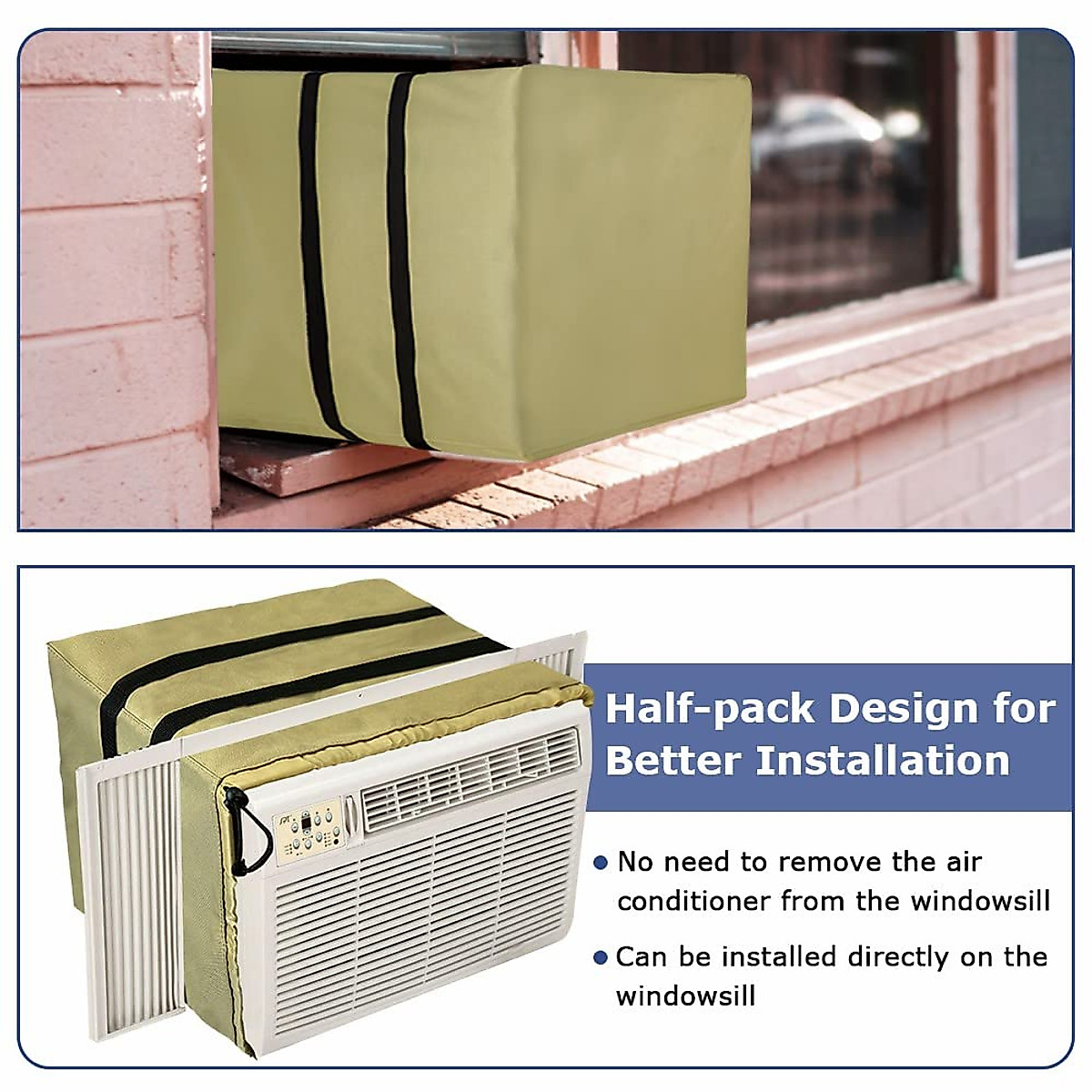 ONELIGHT Window Air Conditioner Unit Cover - AC Covers for Outside,Fit up to 17"x13"x12"