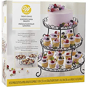 Wilton 3-Tier Customizable Scalloped Dessert and Cake Stand, 13-Inch,Metal
