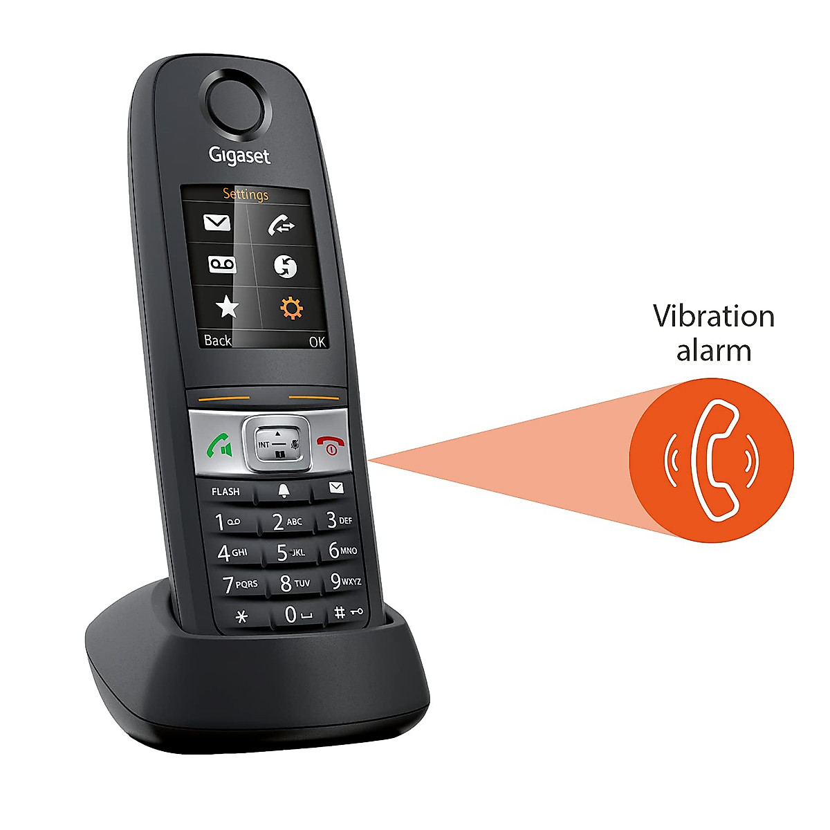 Gigaset E630A – Phone with Answering Machine – Water Splash and Dust-Resistant, (IP 65) – Ideal for Craftsmen and Mechanics, Black (Pack of 1)