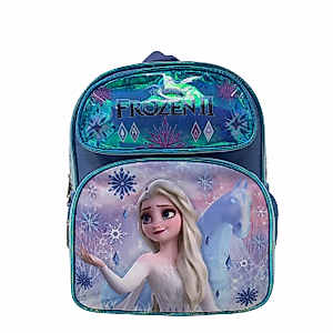 KBNL Disney Frozen 2 Elsa & Horse 12" Toddler Backpack, Blue, Small