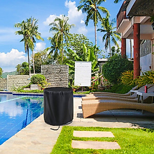 POMER Patio Cooler Bar Table Cover for Keter 7.5-Gal Cool Bar Table, Outdoor Round Side End Table Cover Waterproof Beer Cooler Table Cover - 21" D X 23" H