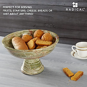 Radicaln Marble Fruit Bowl Green Onyx 12"x8" inch Handmade kitchen table Bowl - Dining Fruit Holder Decorative Bowls - Salad & Vegetable Storage For Kitchen Counter