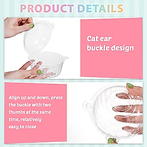 Amyhill 200 Set Cupcake Holders Individual with Cupcake Liners Including 200 Disposable Clear Plastic Cupcake Containers with Dome Lid and 300 Paper Cupcake Wrappers for Baking Muffin, Cat Style