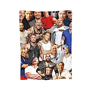 Blanket Dwayne Douglas Johnson Soft and Comfortable Wool Fleece Throw Blankets for Sofa Office car Camping Yoga Travel Home decoration Cozy Plush Beach Blanket Gift